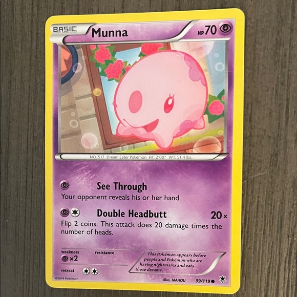 Pokemon | Toys | Pokemon Munna Trading Card Pink And Yellow | Poshmark